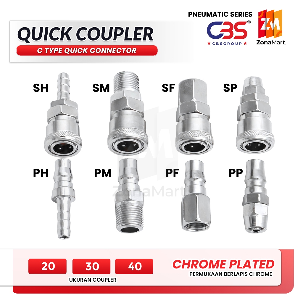 Jual Quick Coupler SP20 PP20 SH20 PH20 SM20 PM20 SF20 PF20 Kopler ...