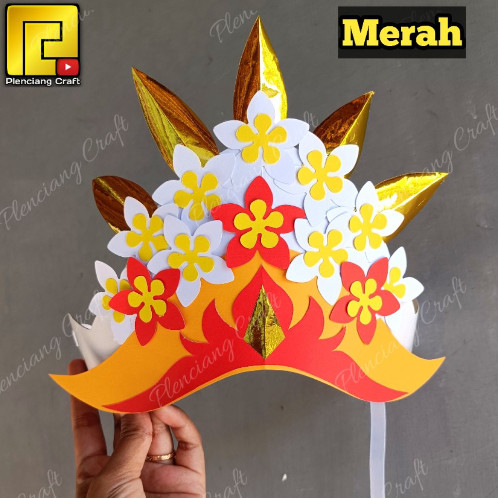 Jual [Bali] Mahkota bunga adat bali bahan kertas karton || mahkota bali ...