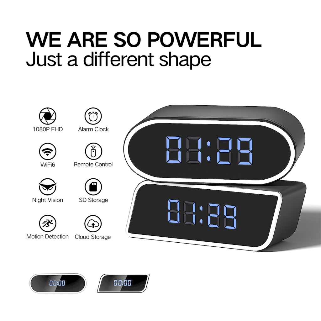 Jual Spy Cam Kamera Pengintai Model Jam Meja Clock WIFI MINI HD 4K ...