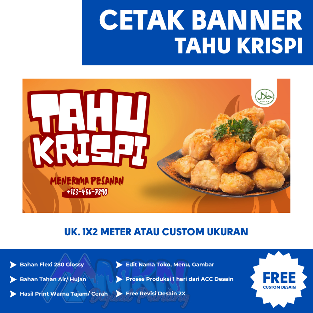 Jual Cetak Banner Spanduk Tahu Krispy Desain Kekinian Bisa Custom ...