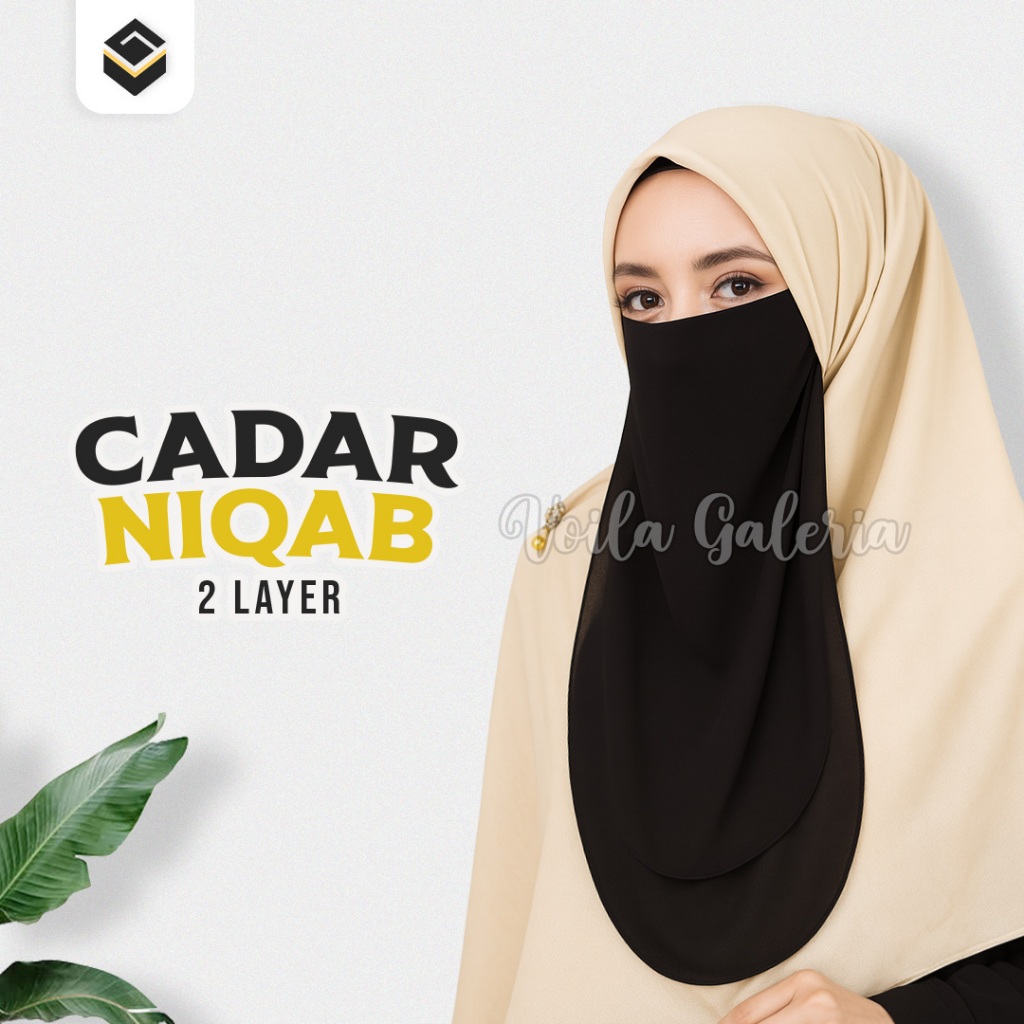 Jual Cadar 2 Layer Haji Umroh Premium - Niqab Niqob Penutup muka Tali Tanpa Jahitan | Shopee ...