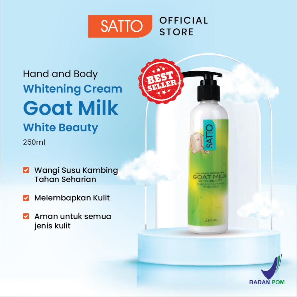 Jual BESTSELLER Satto Hand & Body Cream Goat Milk 250G – Susu Kambing, Whitening, Cerahkan Kulit ...