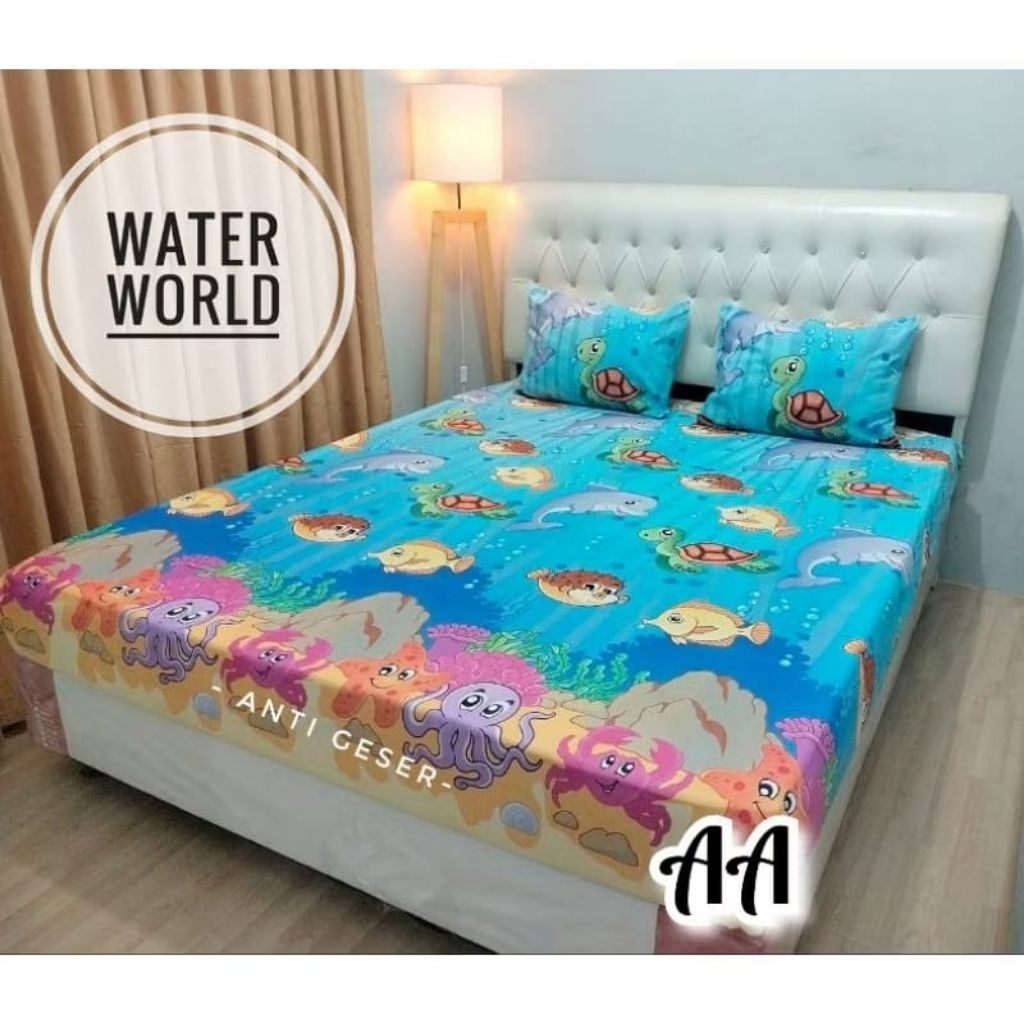Jual SPREI KARET KATUN PREMIUM 90/100/120/140/160/180/200 motif Ikan ...