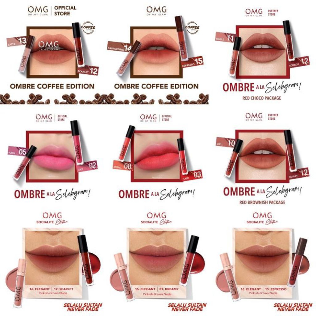 Jual OMG Oh My Glam Matte Kiss Lip Cream | Lipcream matte murah,banyak ...