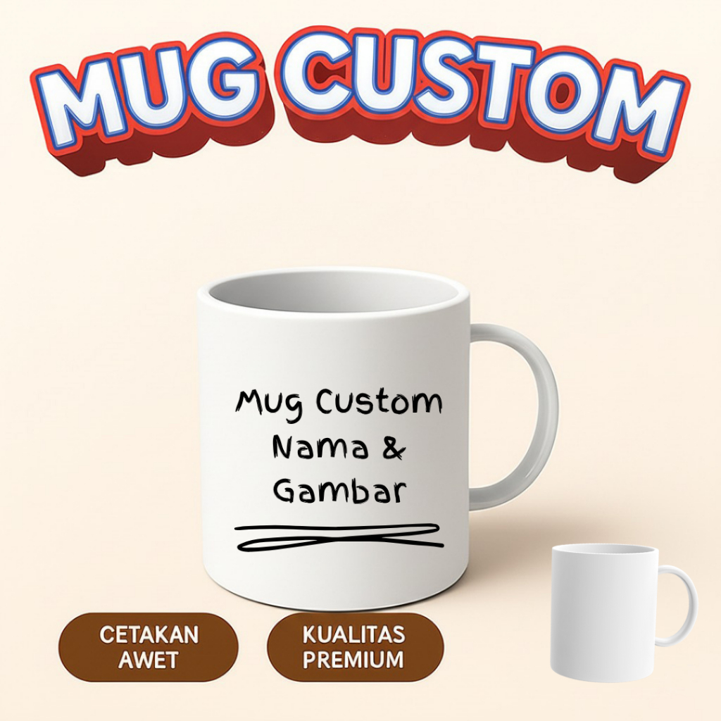 Jual Cetak Mug - Custom Nama | Tulisan | Gambar | Kado | Hampers ...