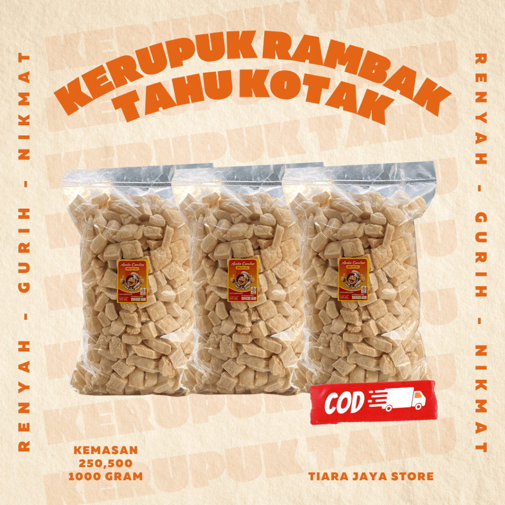 Jual 1 KG Kerupuk Tahu Kotak | Rambak Tahu Original | Kerupuk Camilan ...