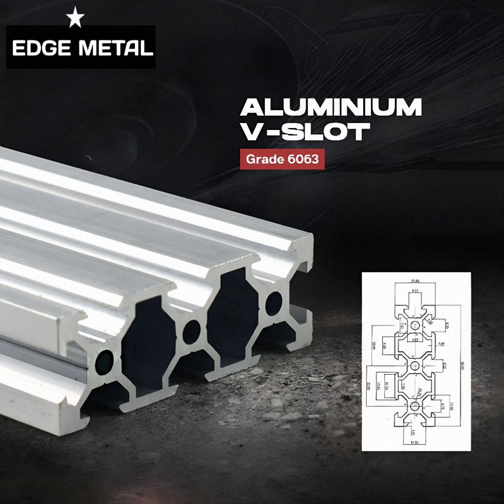 Jual aluminium profile V slot 2060 | alumunium CNC track T slot ...
