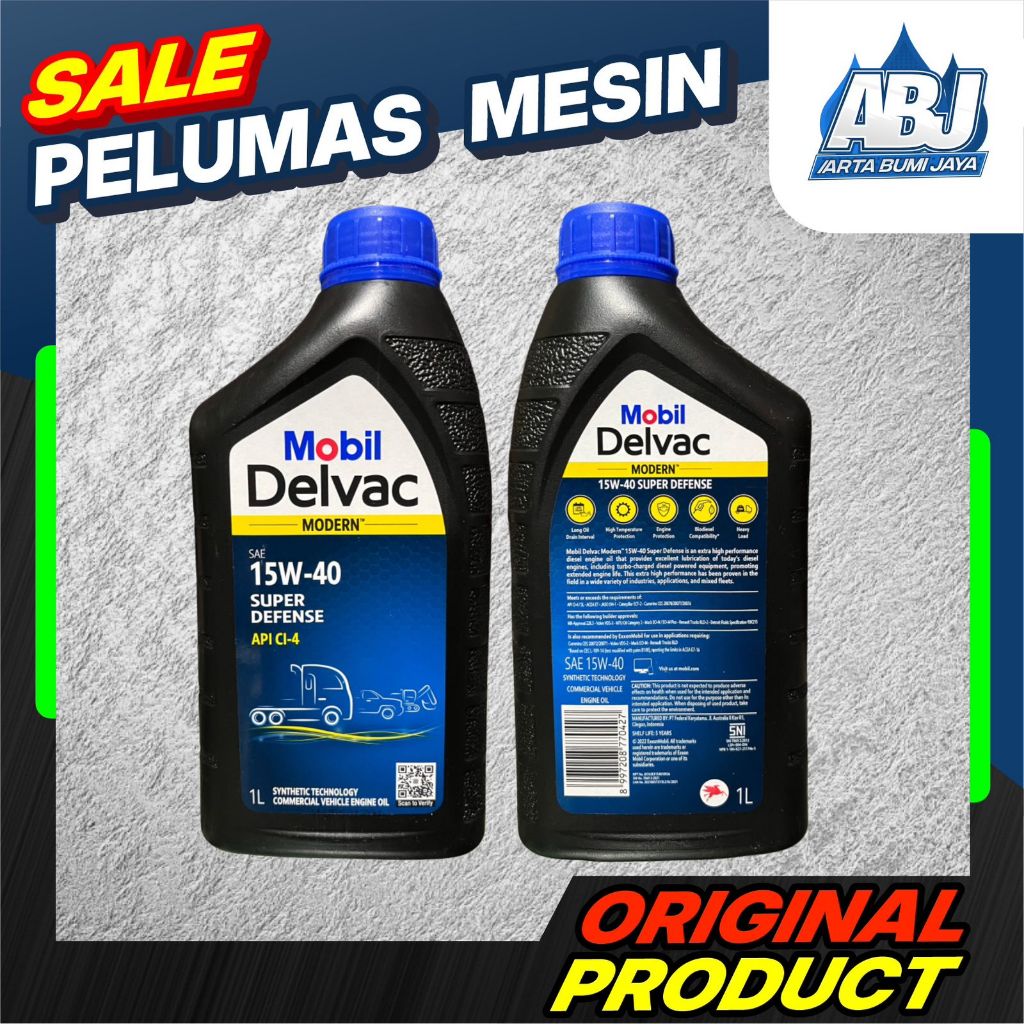 Jual Oli Mesin Diesel Mobil Delvac 15W-40 API CI Original 1 Liter ...