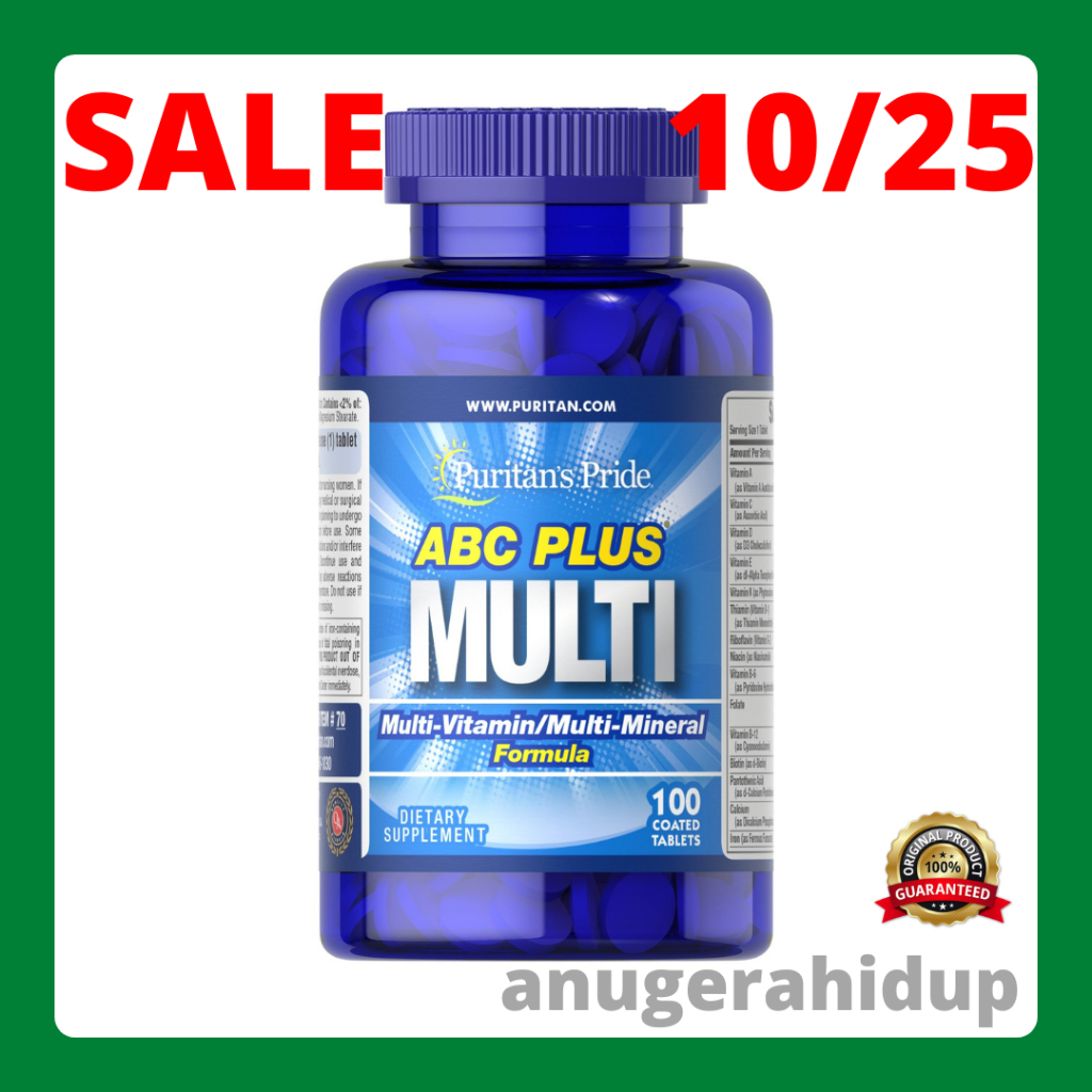 Jual ABC Plus Multivitamin Puritan Pride Multi Mineral Formula ORIGINAL ...