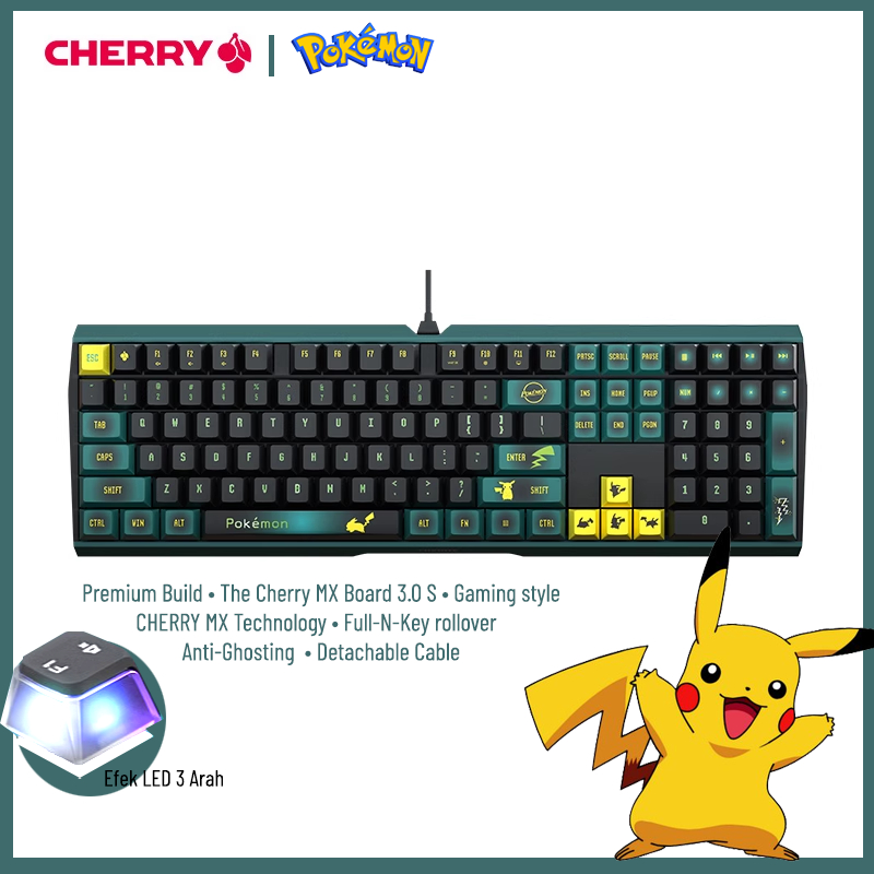 Jual Cherry MX 3.0S Pokemon Pikachu Special Edition - Wired Mechanical ...