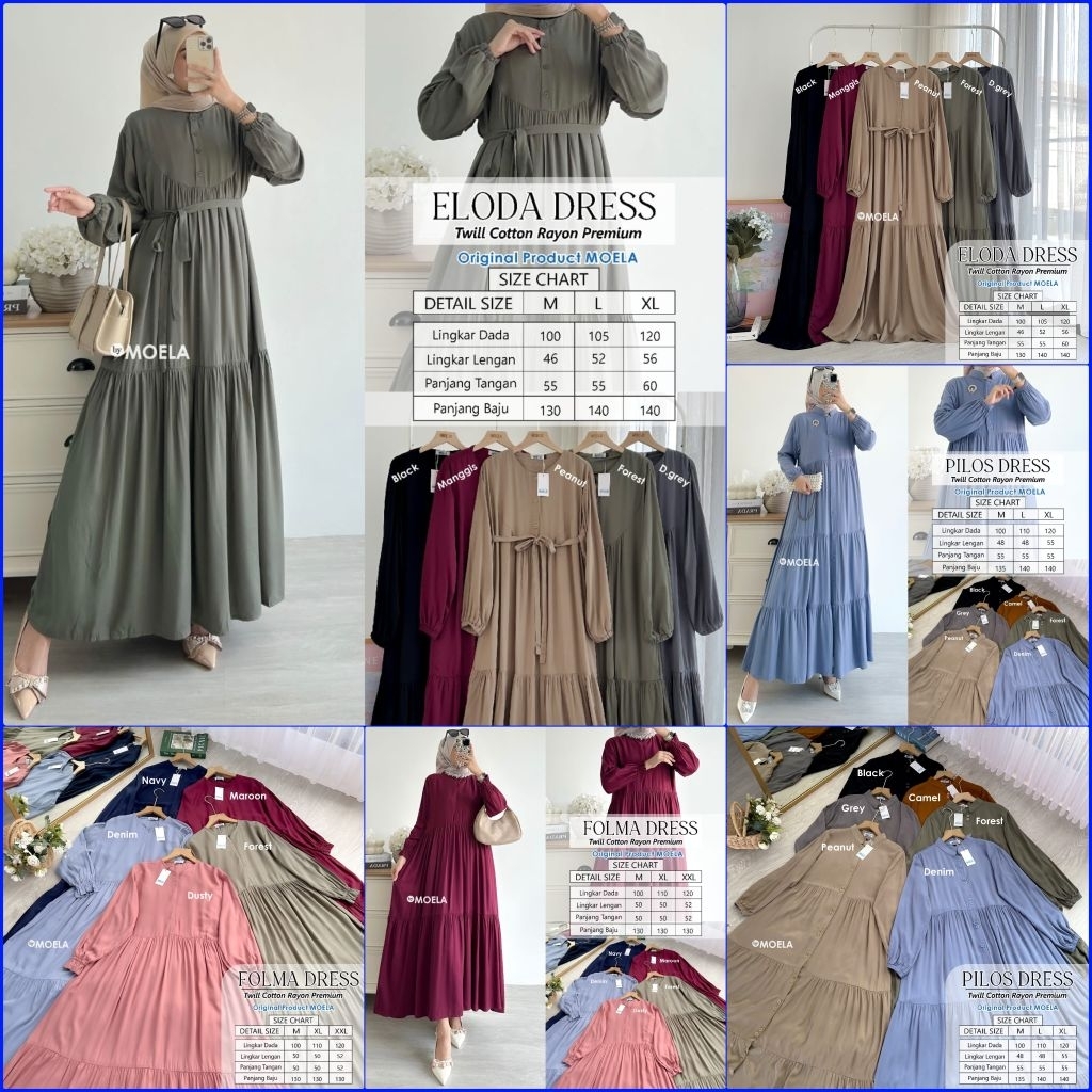 Jual JUELI/MOILI/FLOSIN/ELODA/FOLMA/PILOS MIDI DRESS POLOS KOMBINASI ...