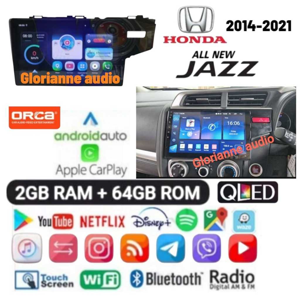 Jual Head Unit Android Orca RAM 2GB/64GB + Frame Honda Jazz GK5 - Jazz ...