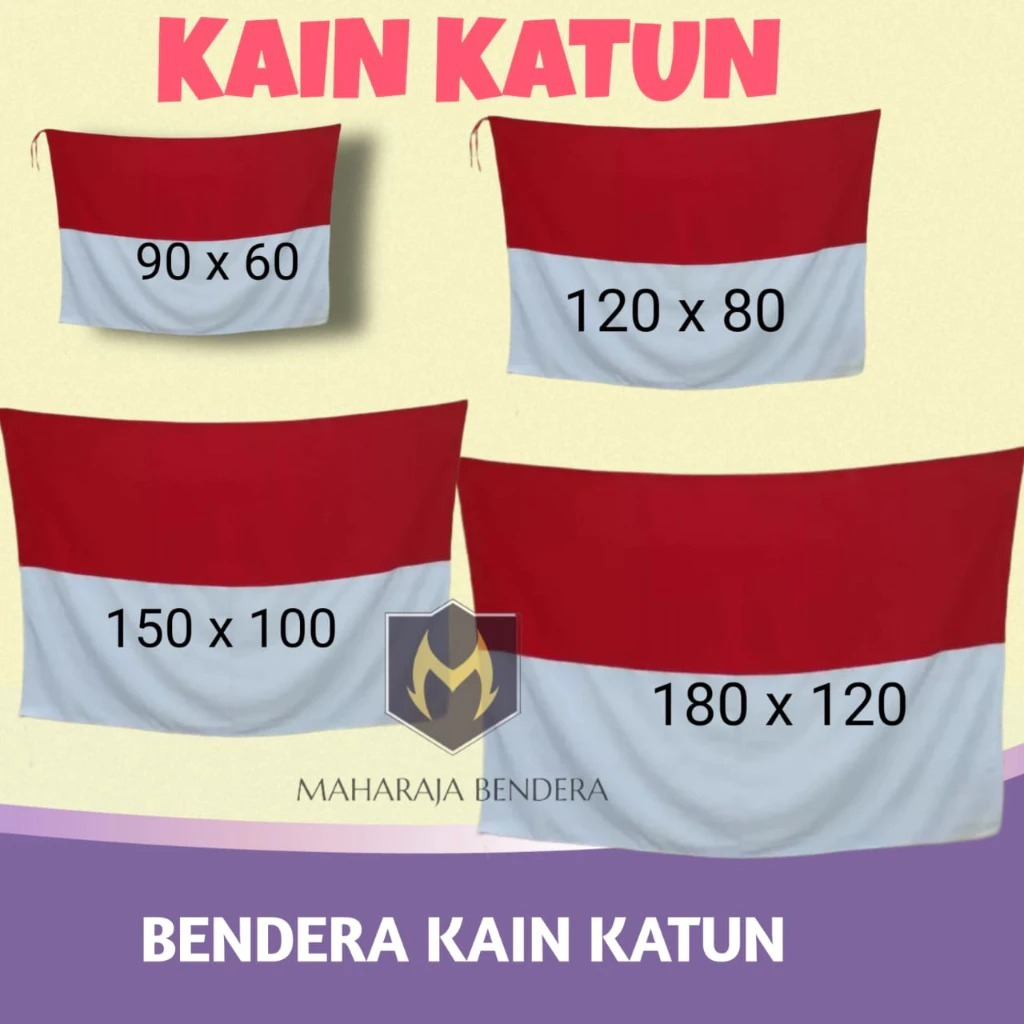 Jual Bendera Merah Putih bendera merah putih ukuran 60 x 90 cm, 80 x 120 cm, 100 x 150 cm bahan ...