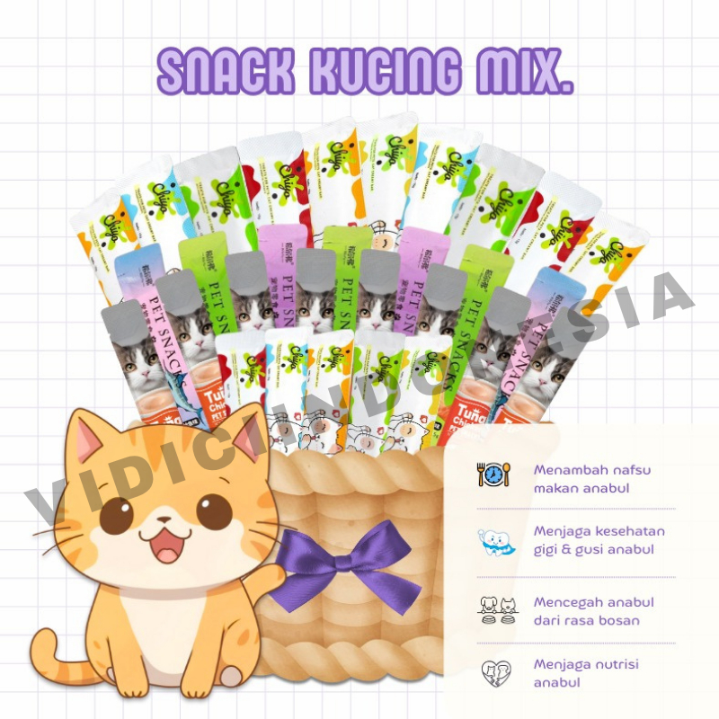Jual Mix 100pcs Makanan Kucing/ Snack Kucing/ Cemilan Kucing Wet Cat ...