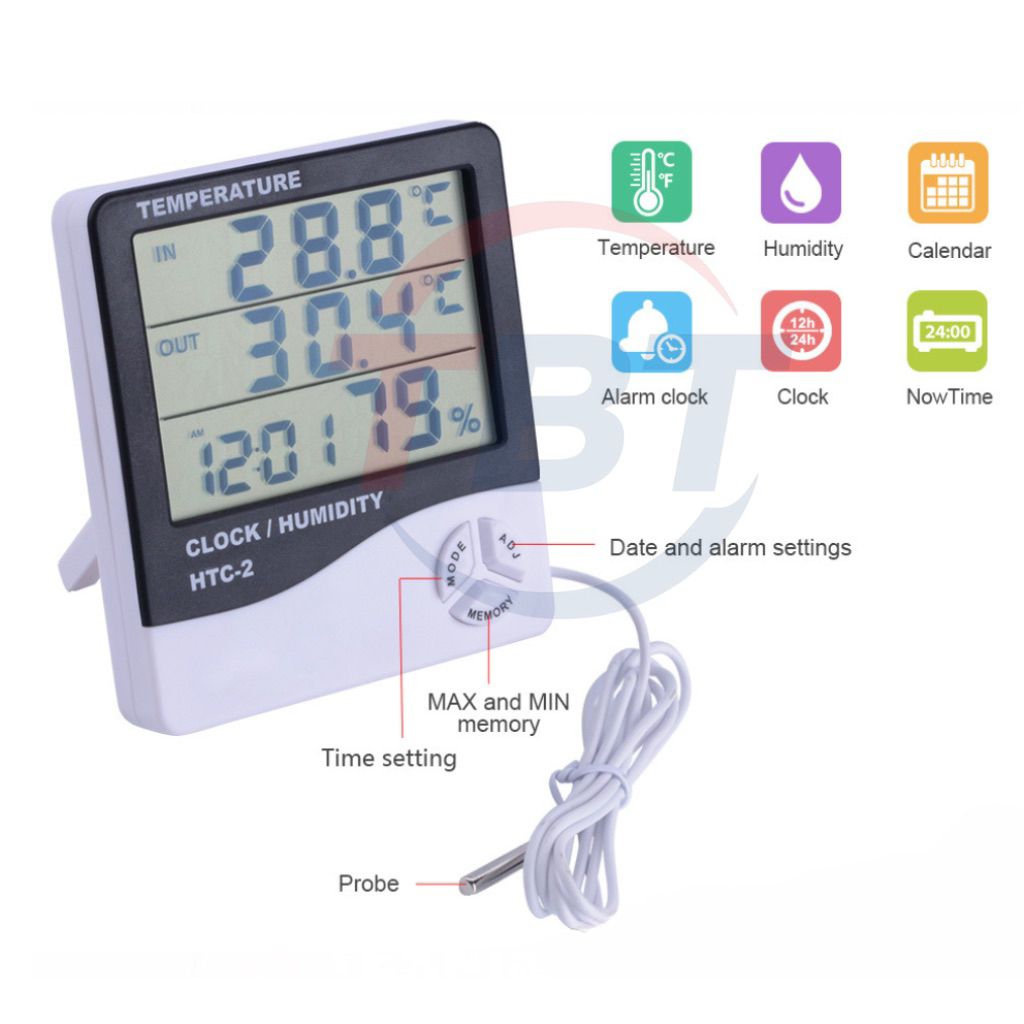 Jual HTC-1 HTC-2 Termometer digital alat ukur suhu dan kelembaban ...