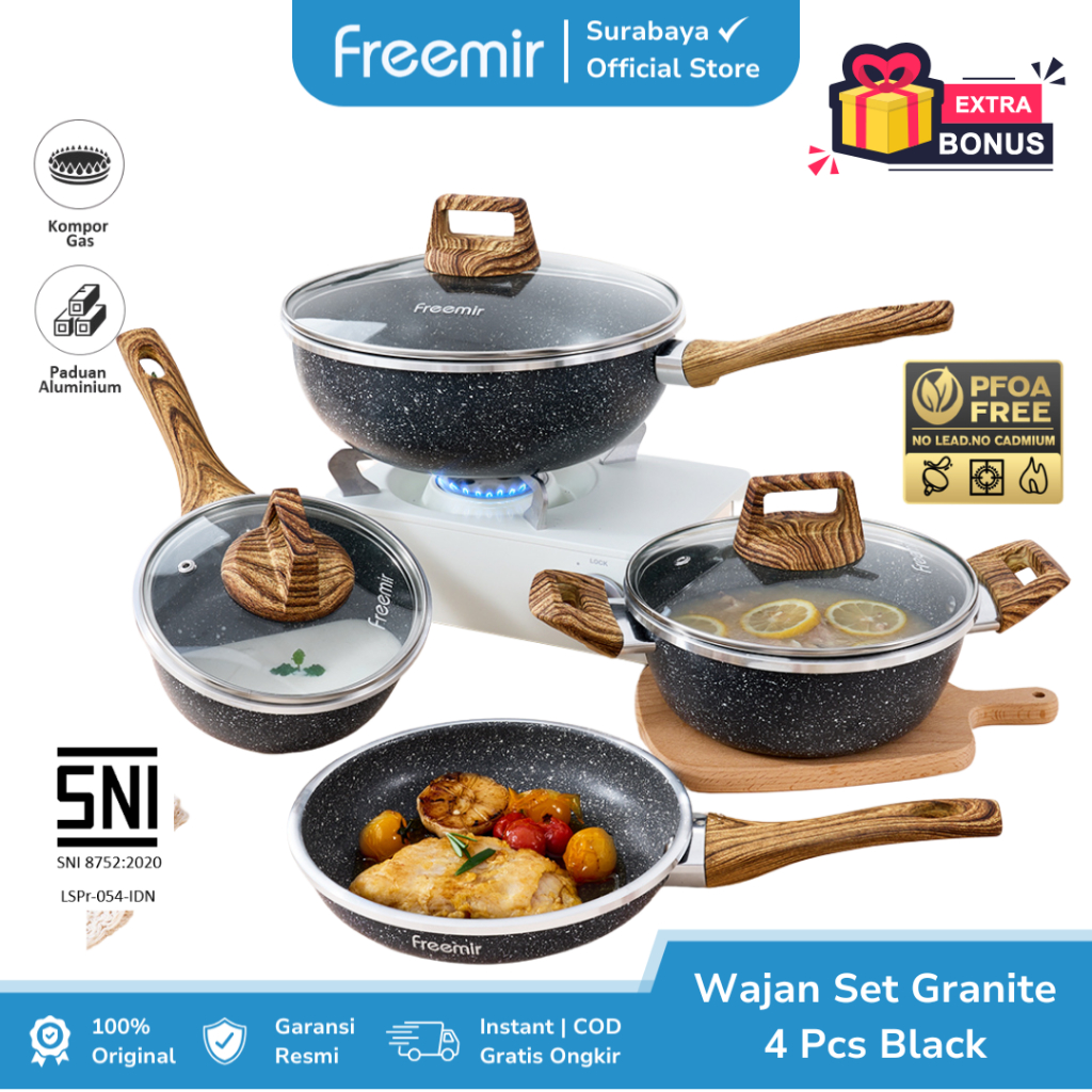 Jual Gratis Panci Listrik Exclusive freemir Wajan Panci Set Granite 7 ...