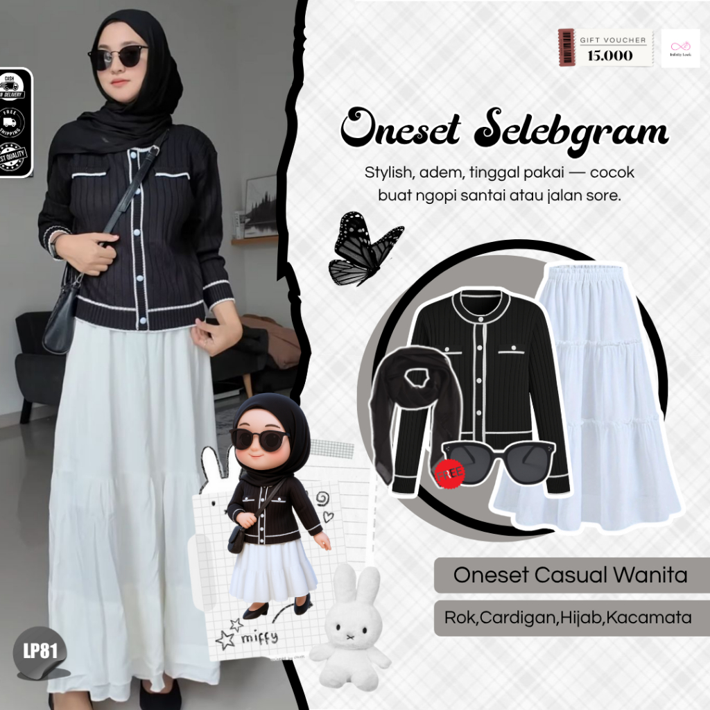 Jual INFINITY - Korean Style Wanita Hijab |Kacamata Hitam,Bella Square ...