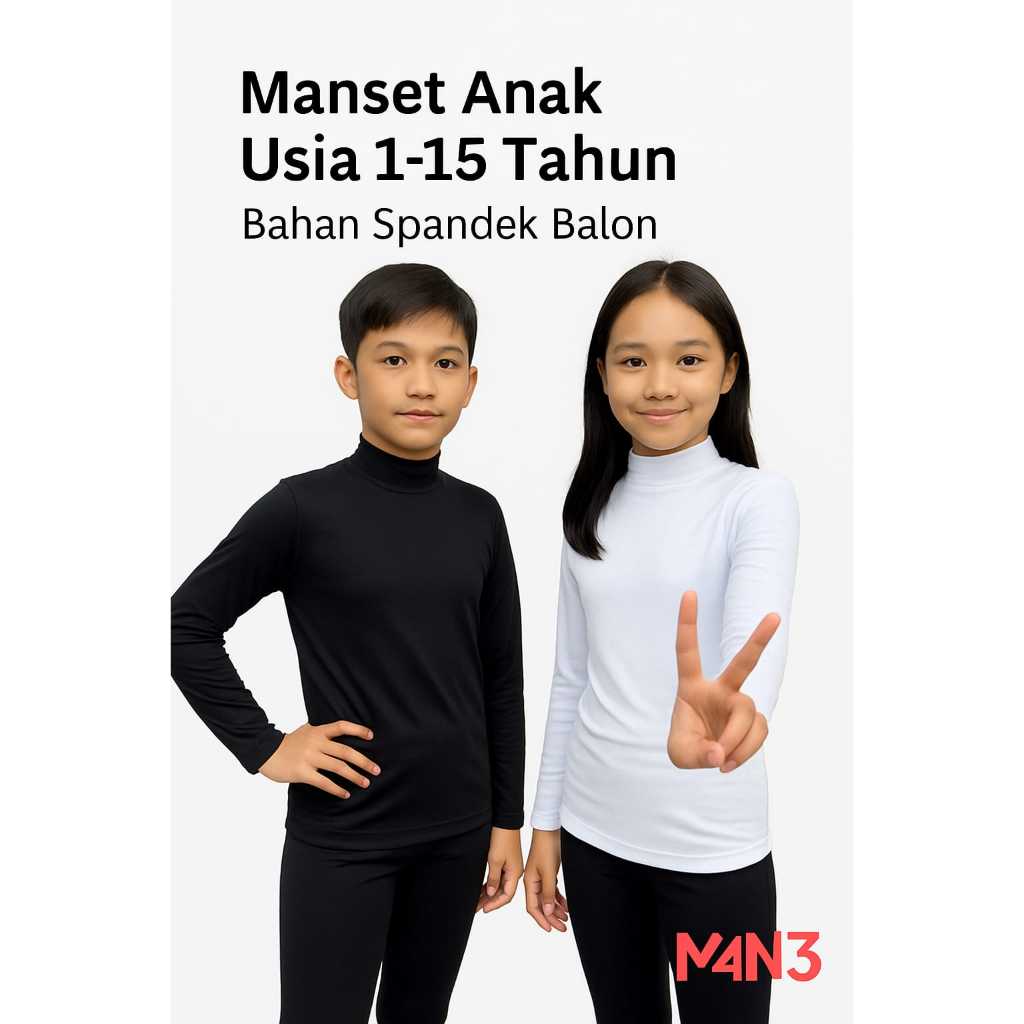 Jual Manset anak lengan panjang 1-15 tahun spandek adem cewek cowok ...