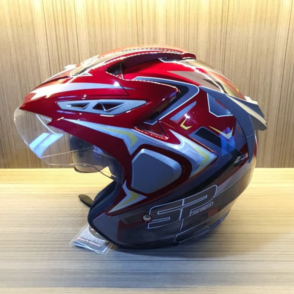 Jual FORCE Helm SNI Half Face Double Visor Pria Laki Cowok Dewasa ...