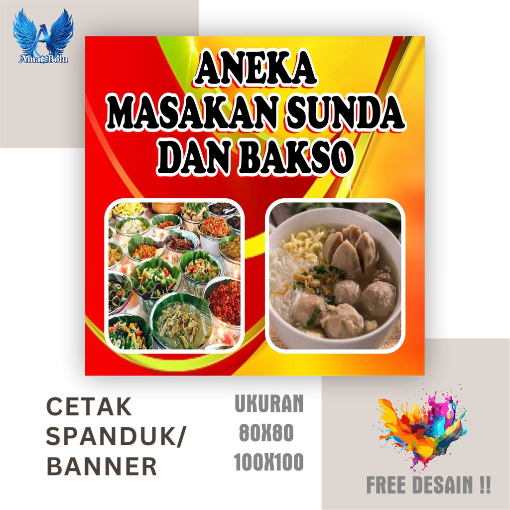 Jual Cetak Spanduk Cetak Banner ANEKA MAKANAN SUNDA DAN BAKSO Ukuran ...