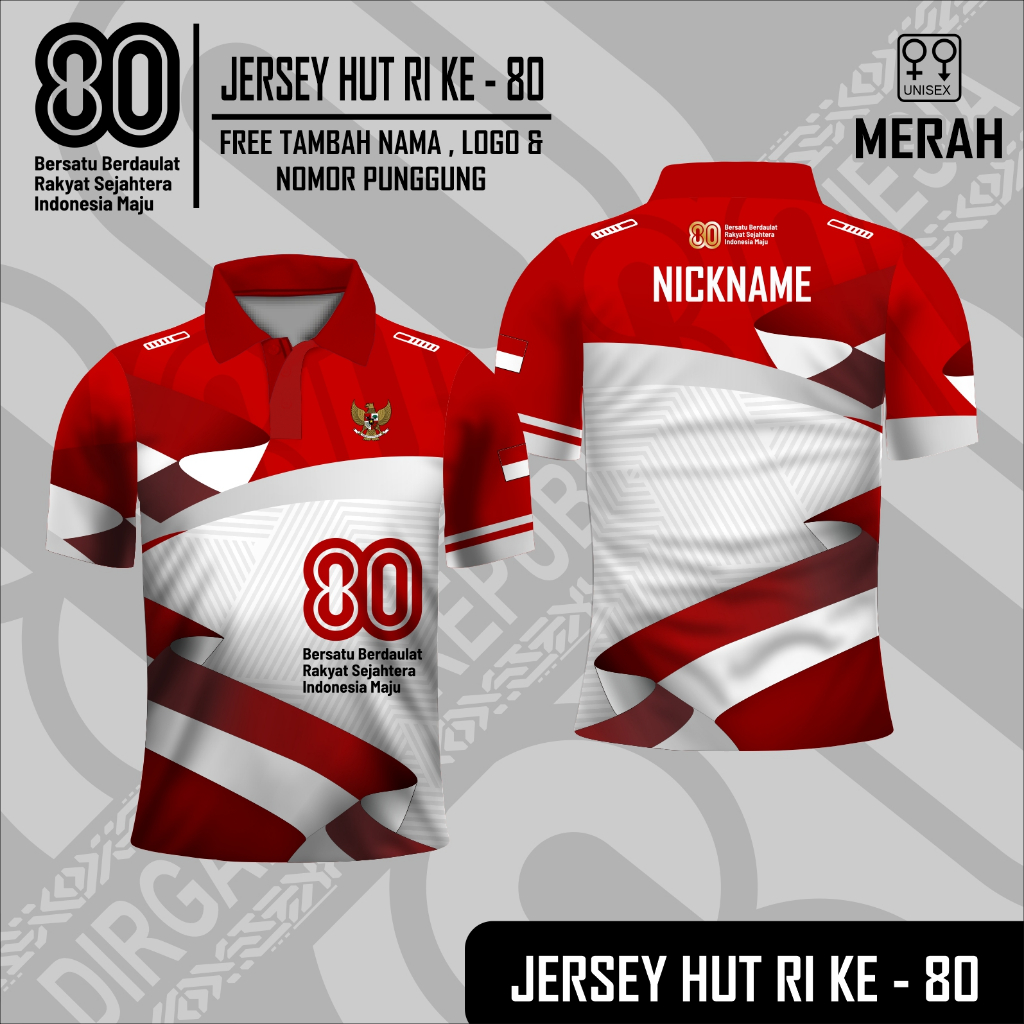 Jual Baju polo hut kemerdekaan ri ke 80 tahun 2025 kerah kancing kaos ...