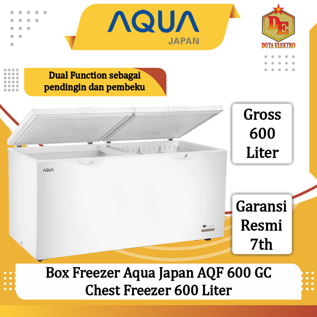 Jual Box Freezer Aqua Japan AQF 600 GC Chest Freezer 600 Liter Kaca ...