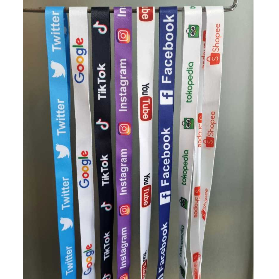 Jual Tali Gantungan HP Panjang Motif Media Sosial / MEDSOS / Lanyard ID ...