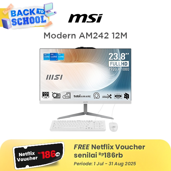 Jual PC AIO MSI MODERN AM242 12M CORE I7-1255U 8GB 512GB WIN11H+OHS ...