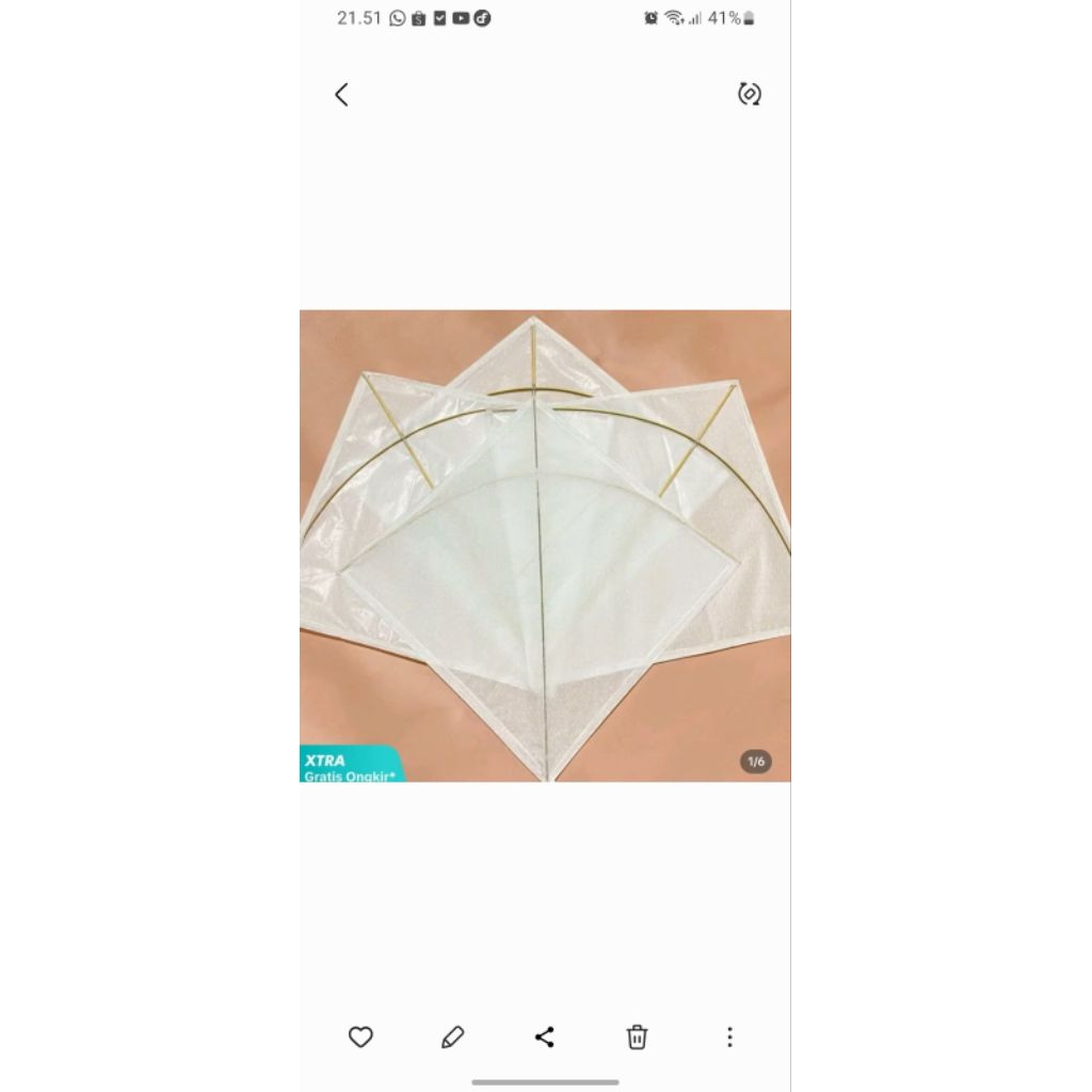 Jual layang - layang seot standart 50pcs kertas minyak warna putih ...