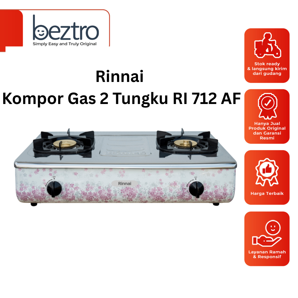 Jual Rinnai Kompor Gas RI-712-AF – Kompor Gas 2 Tungku Cooker Stove Top ...