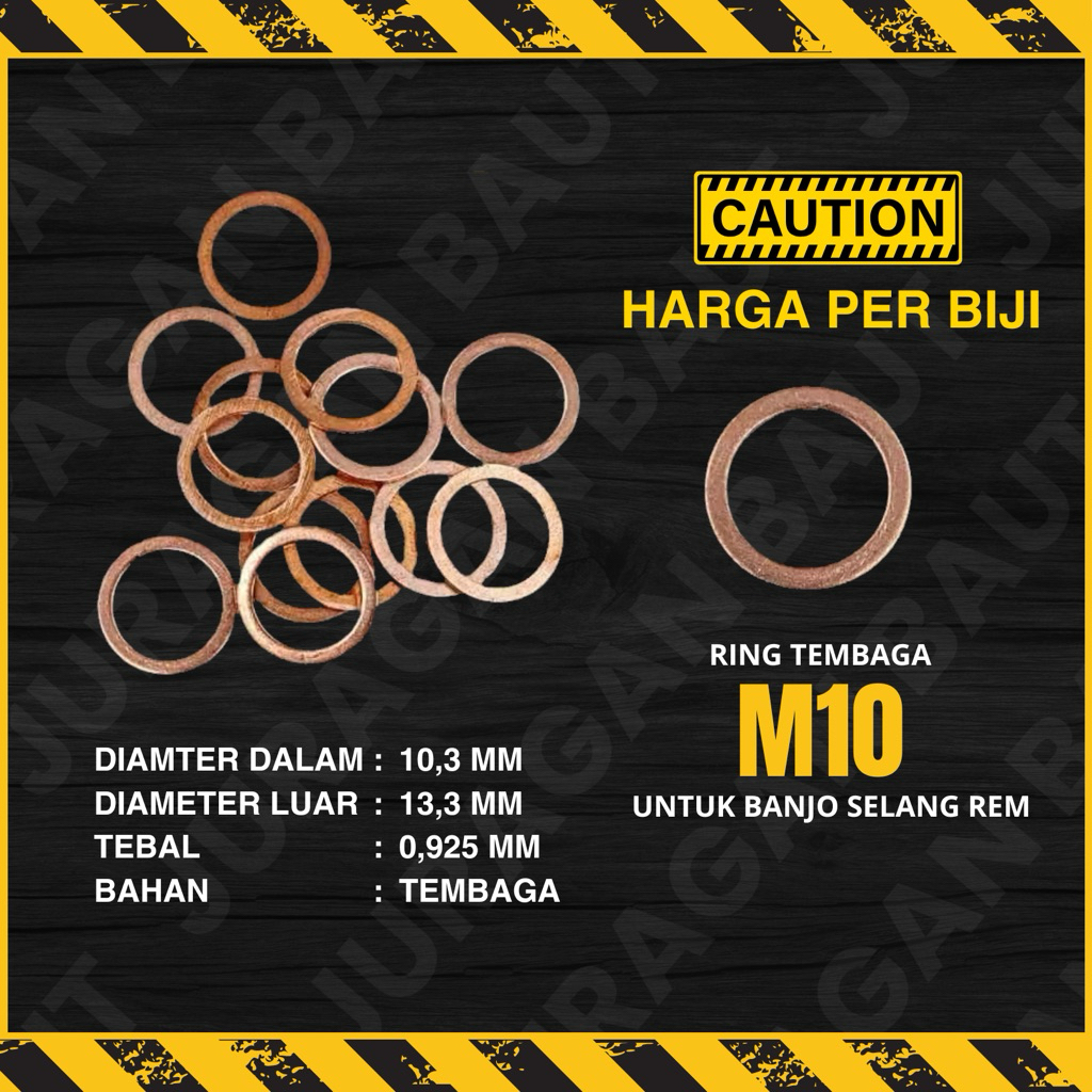 Jual RING TEMBAGA M10 BANJO MASTER REM KALIPER SELANG REM RING SELANG ...