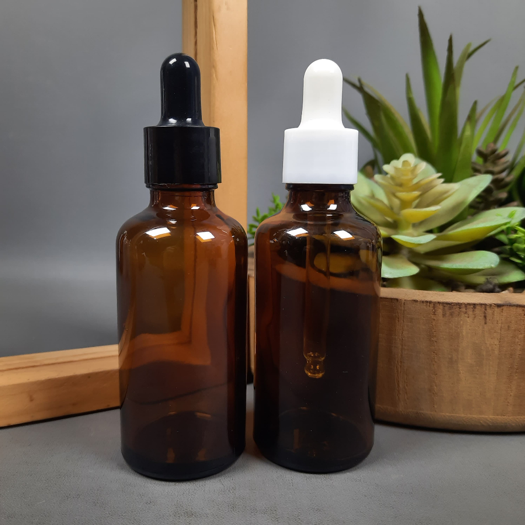 Jual Botol Pipet 50 Ml Kaca Coklat Tebal / Botol Serum 50 Ml / Tutup Ring Smooth / Botol Travel ...