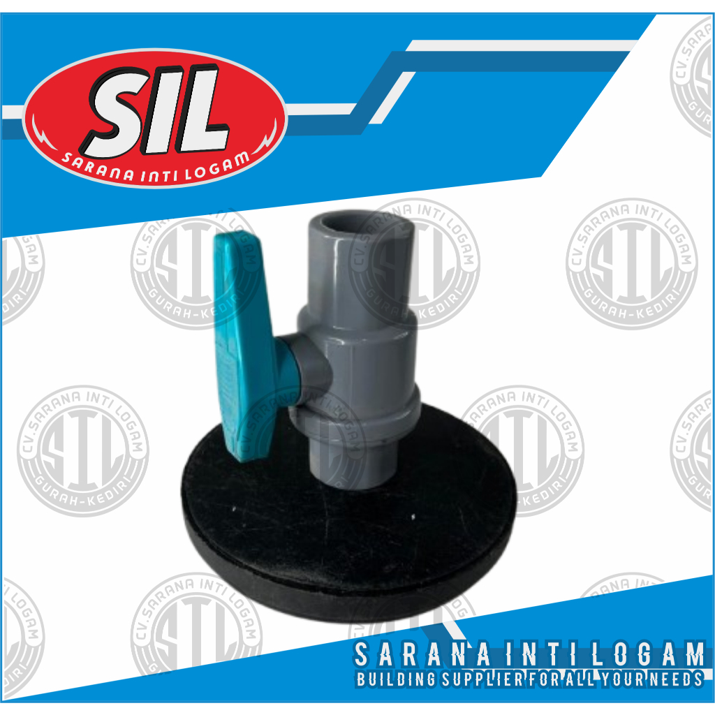 Jual Ball Valve PVC Polos 1/2 3/4 inch UNNU PVBV02 Stop Kran Stoper ...