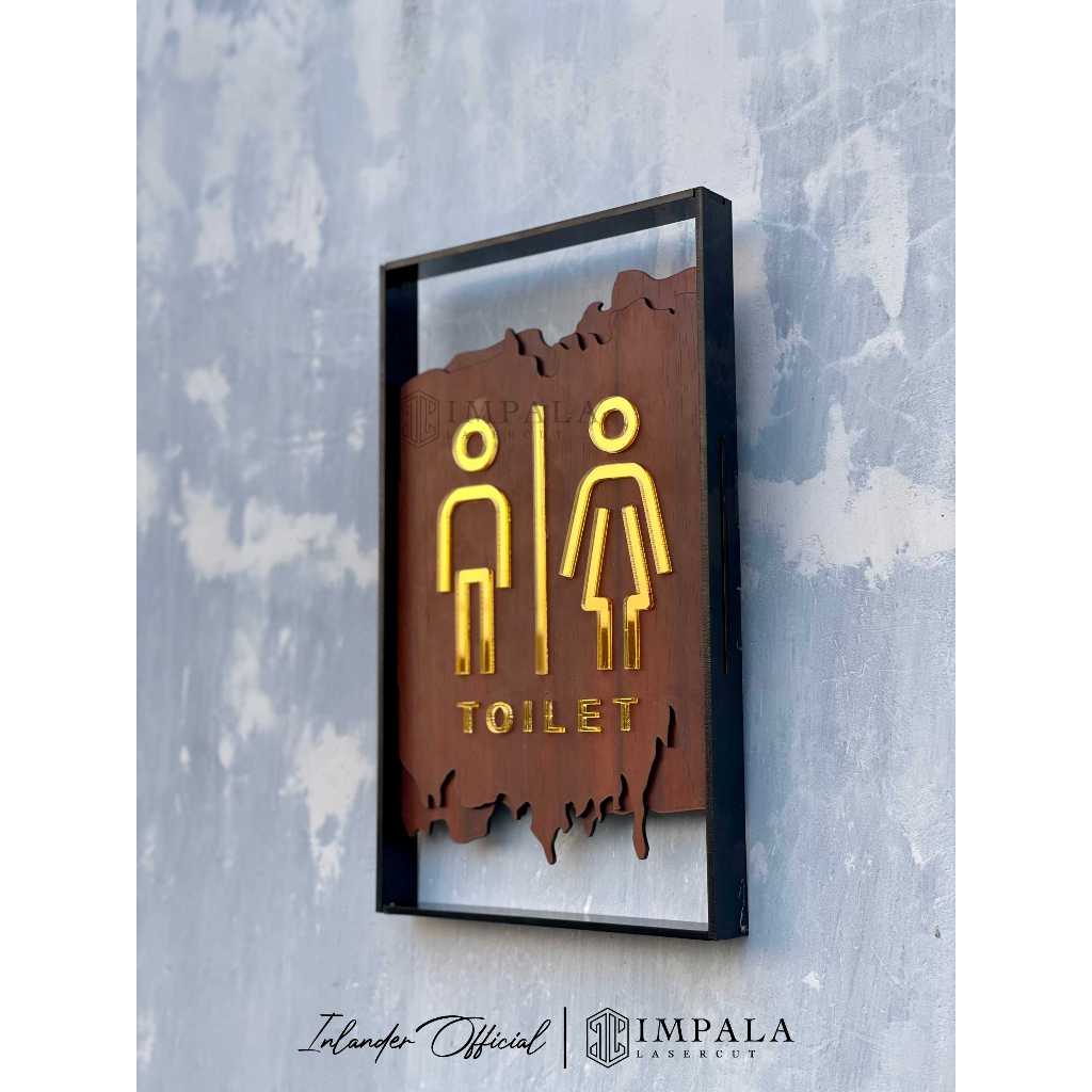 Jual Sign Board Papan Kayu Dekorasi Tanda Toilet Kamar Mandi Akrilik ...