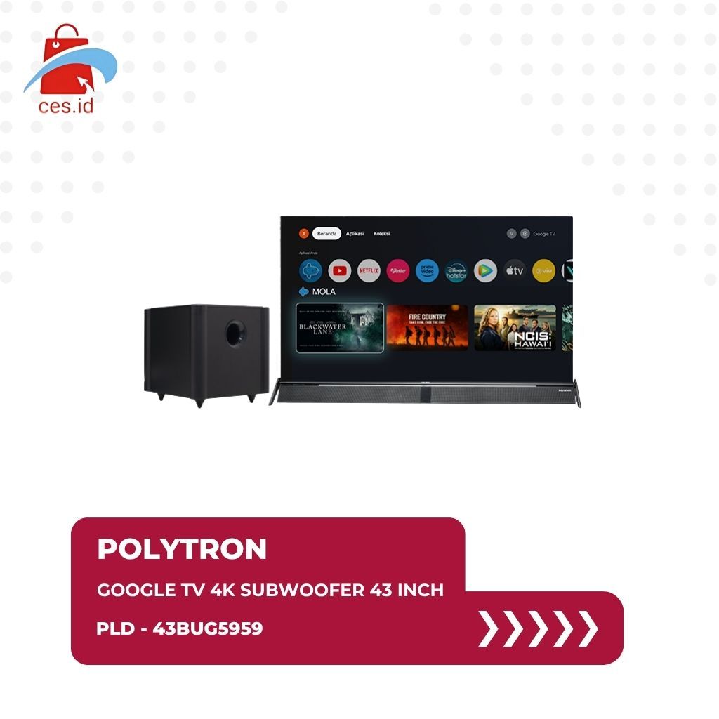 Jual POLYTRON GOOGLE TV 4K UHD SOUNDBAR & SUBWOOFER 43 INCH PLD ...