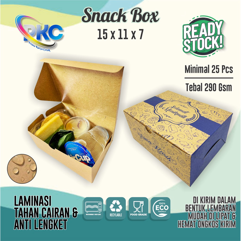 Jual Dus Snack Box Kraft 290gsm Kotak Kue 15x11x7cm | Shopee Indonesia