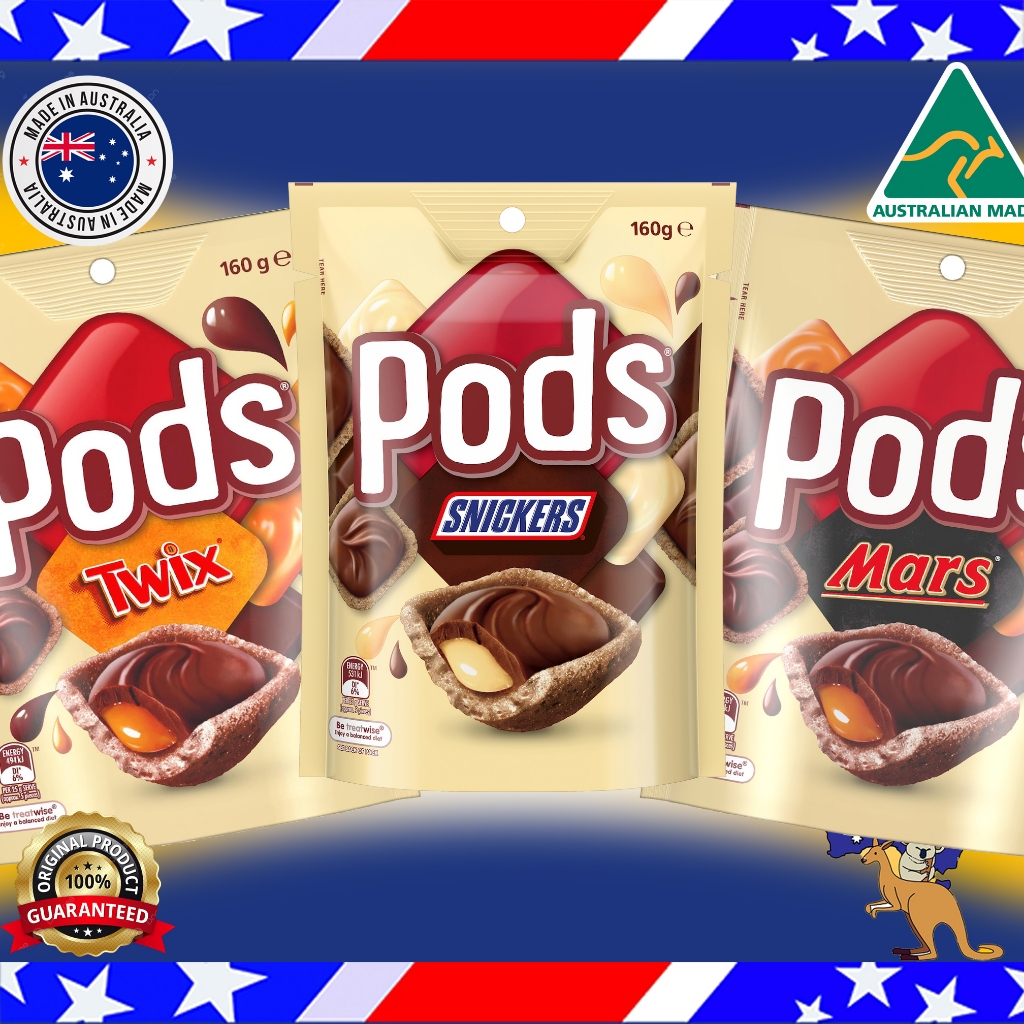 Jual Pods Mars, Pods Snickers, Pods Twix Coklat Snack HALAL Australia ...