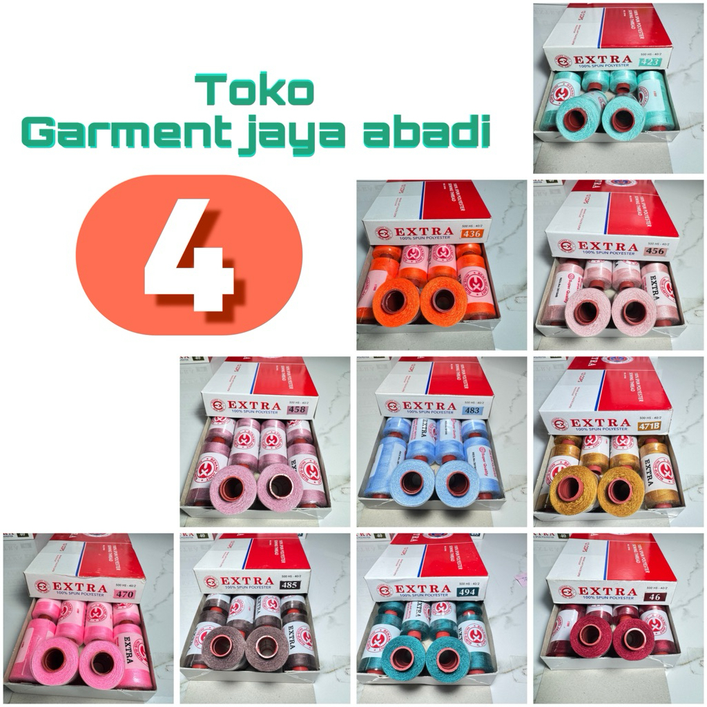 Jual benang extra nomer urut 4,500yard harga perlusin | Shopee Indonesia