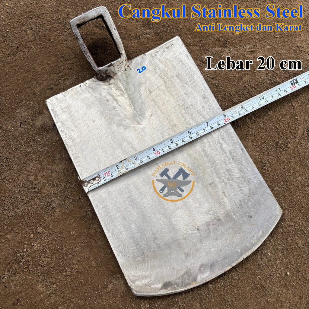 Jual Sahabat Craft Cangkul Stainless Steel Premium Quality Lebar 20 cm ...