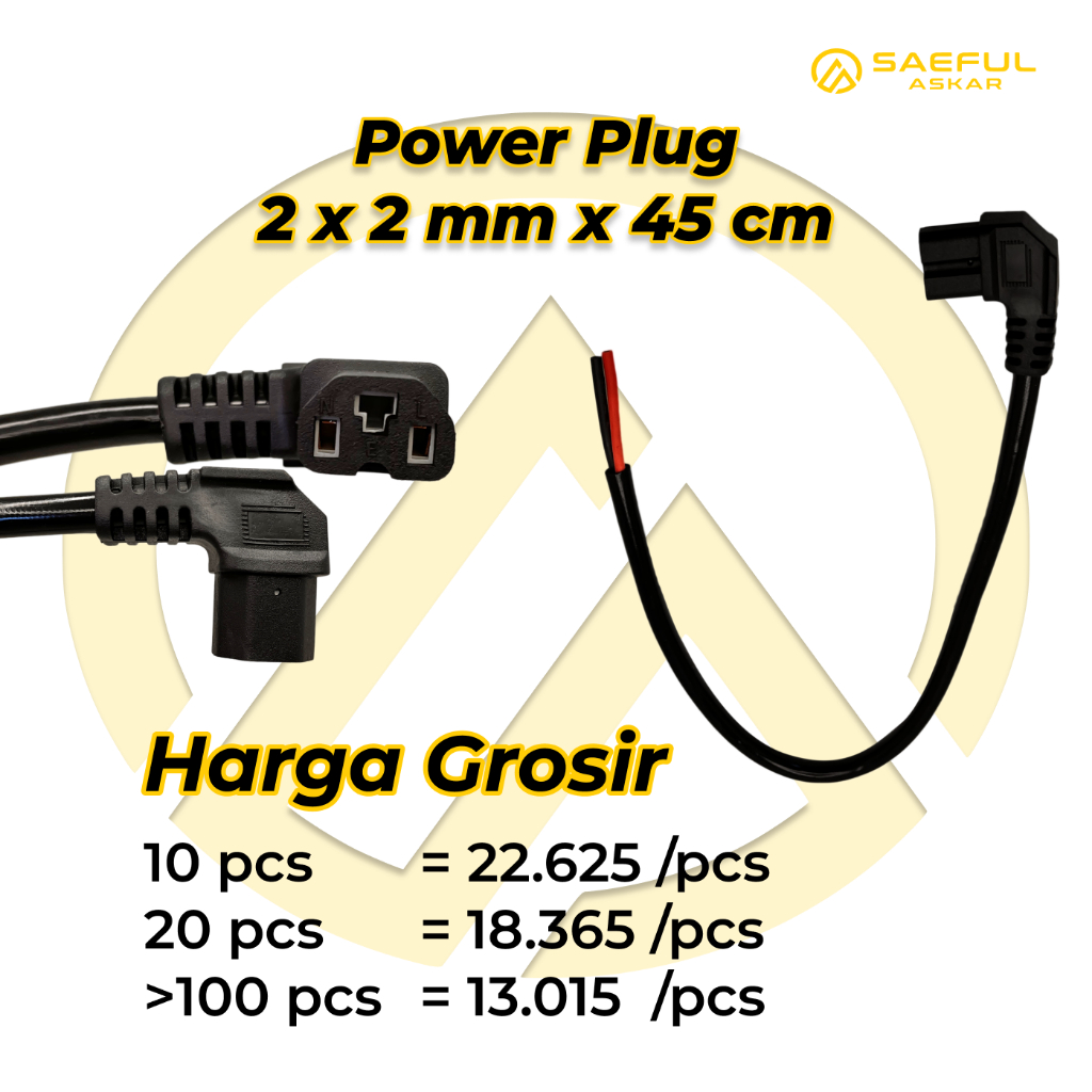 Jual [Grosir] Kabel Power Plug Sepeda Listrik Tebal C14 Ukuran 2 x 2mm ...