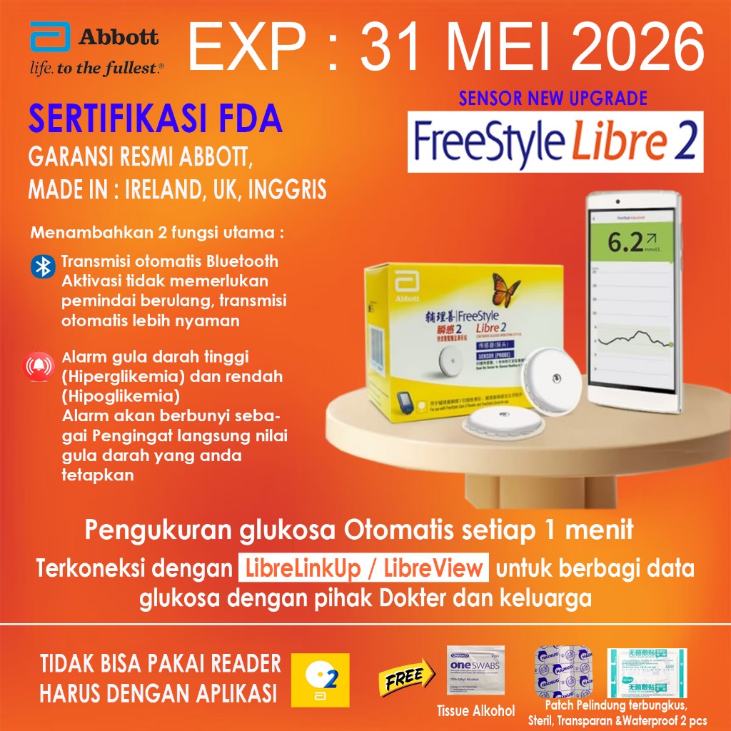 Jual FreeStyle Libre 2 Sensor Jaminan 1000% ORIGINAL dari Abbott ...