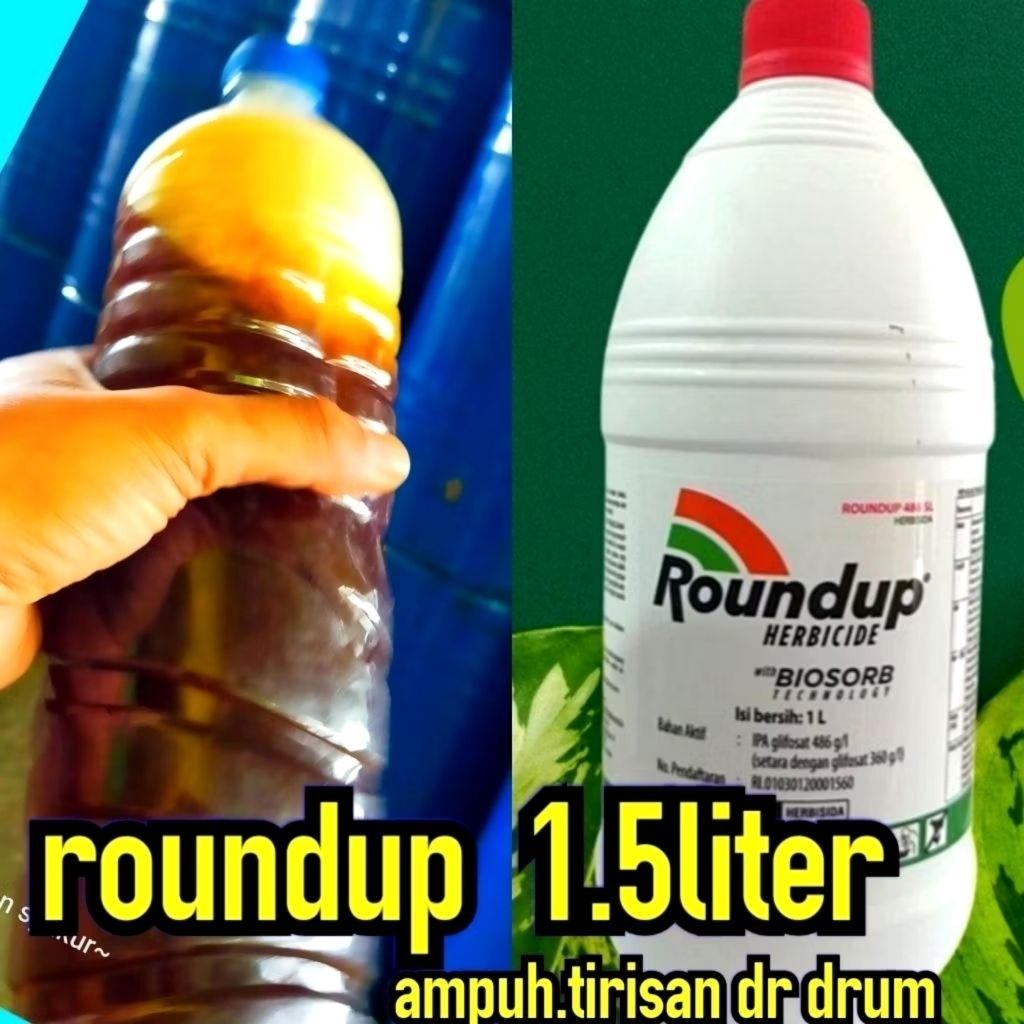 Jual obat rumput roundup.racun rumput.kemasan 1.5liter.warna kuning ...
