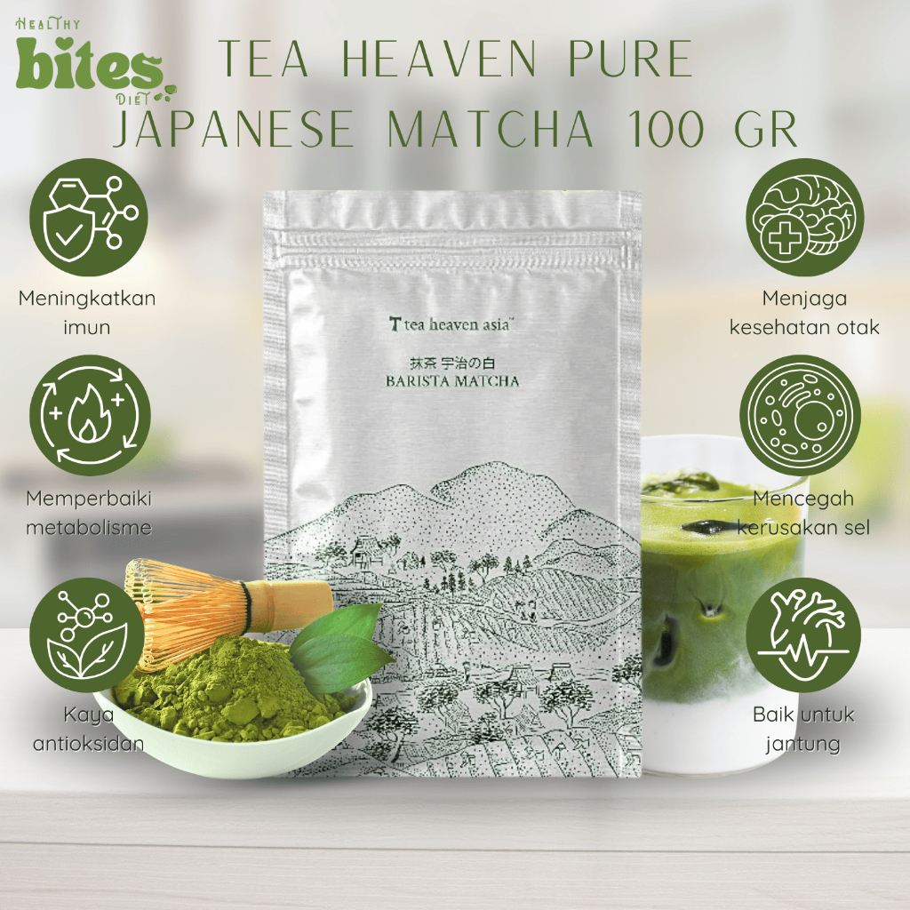 Jual Pure Matcha Powder 100gr & 50gr Tea Heaven Pure Japanese Matcha ...