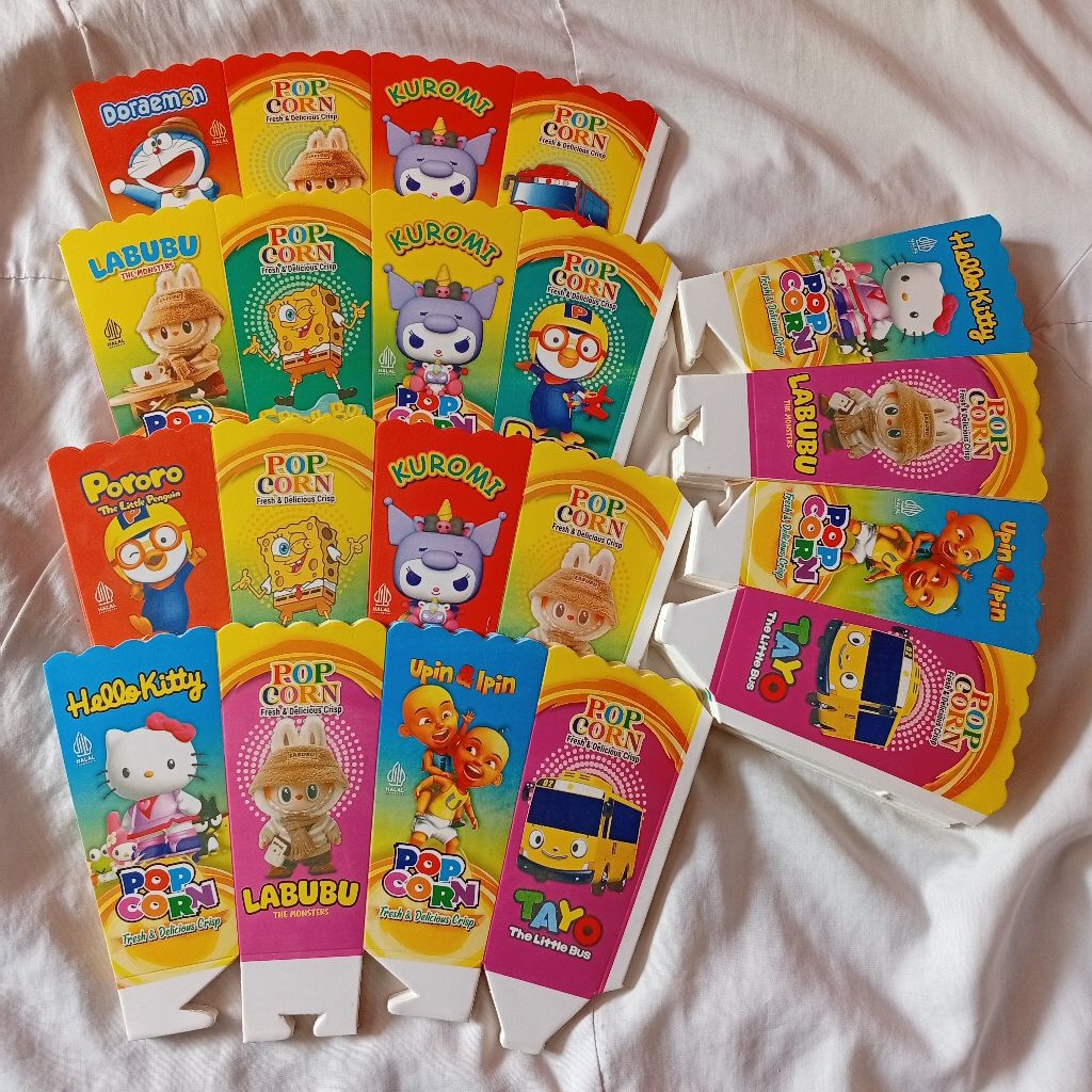 Jual kertas popcorn ukuran 12×6 cm / kotak popcorn / kemasan popcorn ...