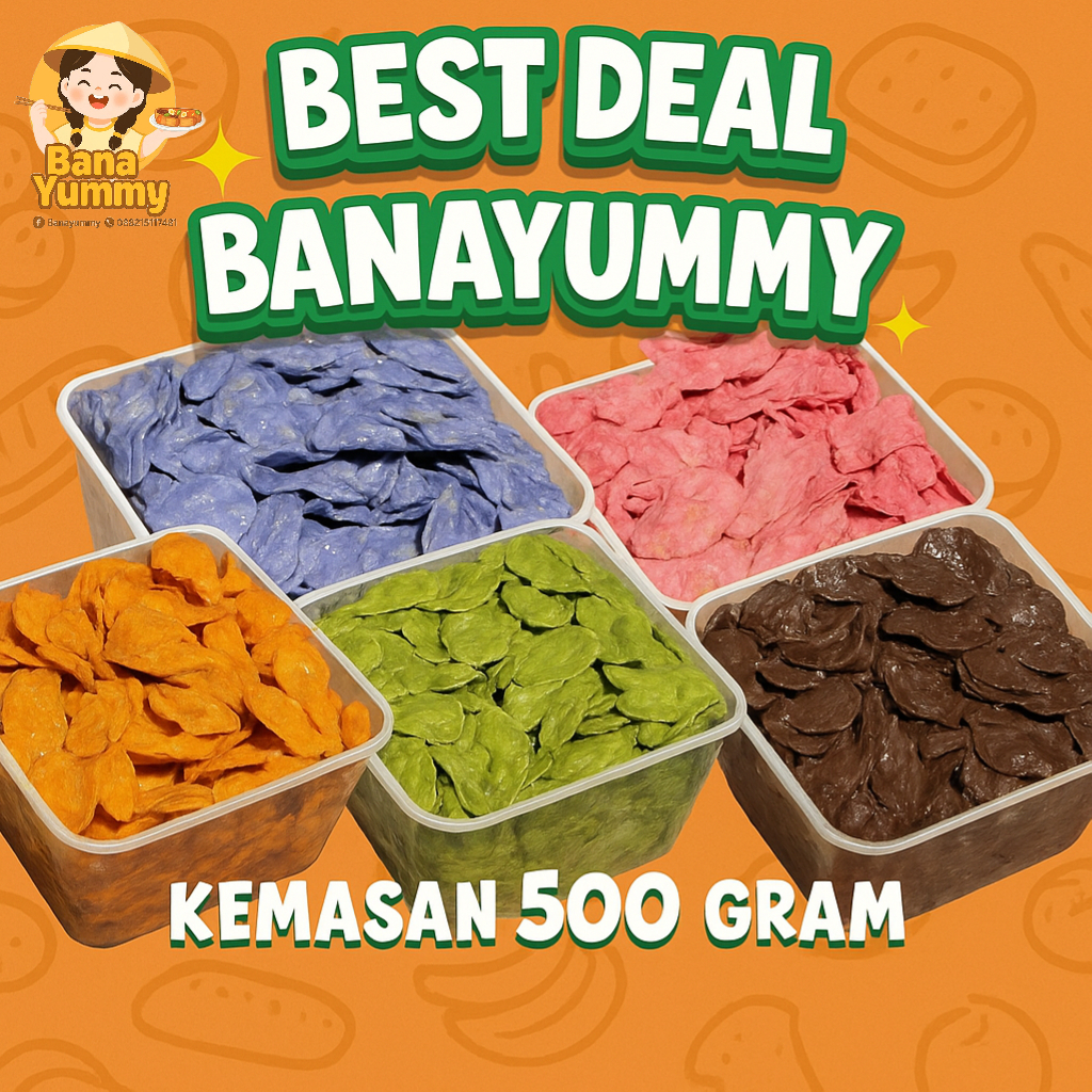 Jual Keripik Pisang Cokelat Lumer Strawberry Matcha Tiramisu 500 Gram ...