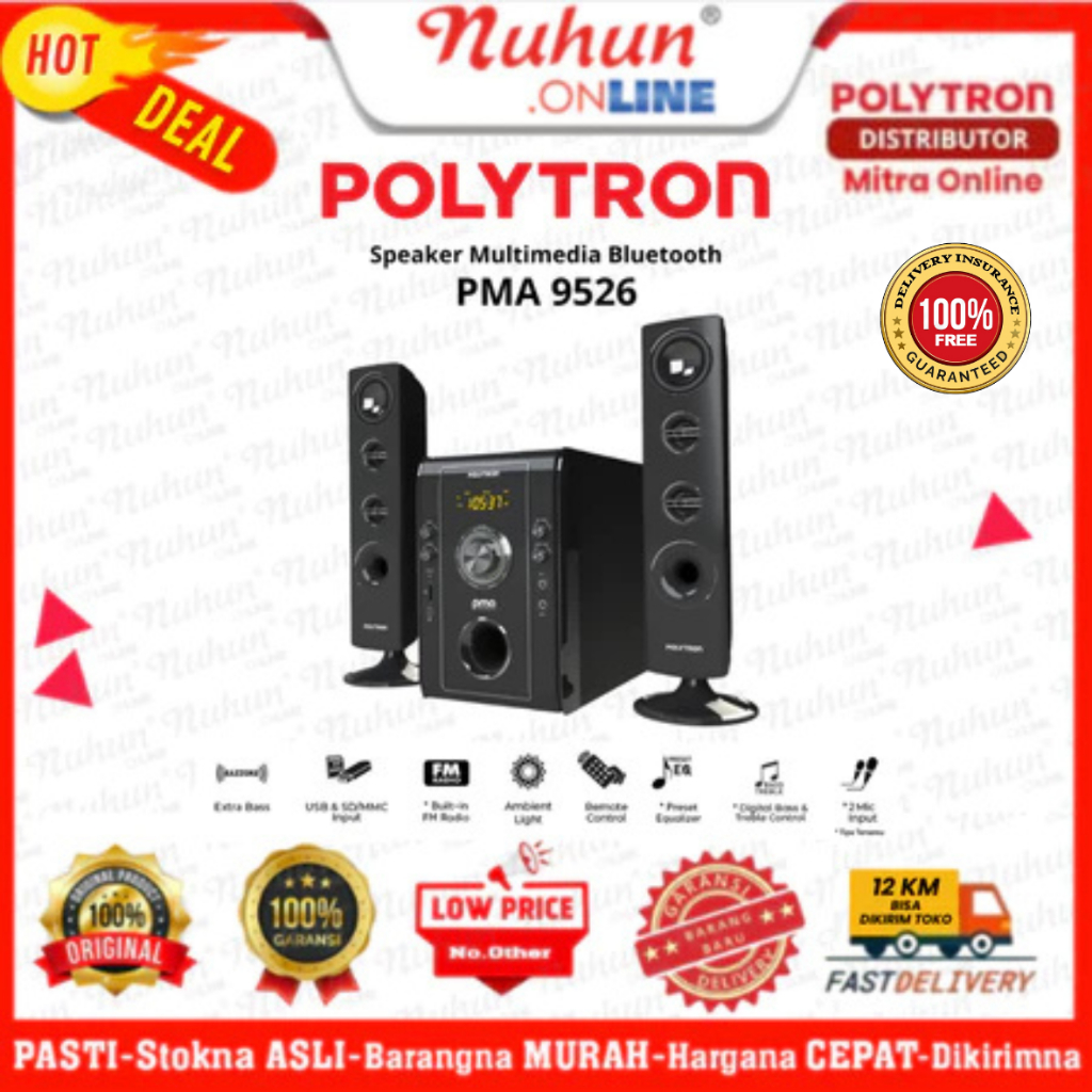 Jual Polytron Speaker Bluetooth PMA 9526 /B Multimedia Karaoke | Shopee ...