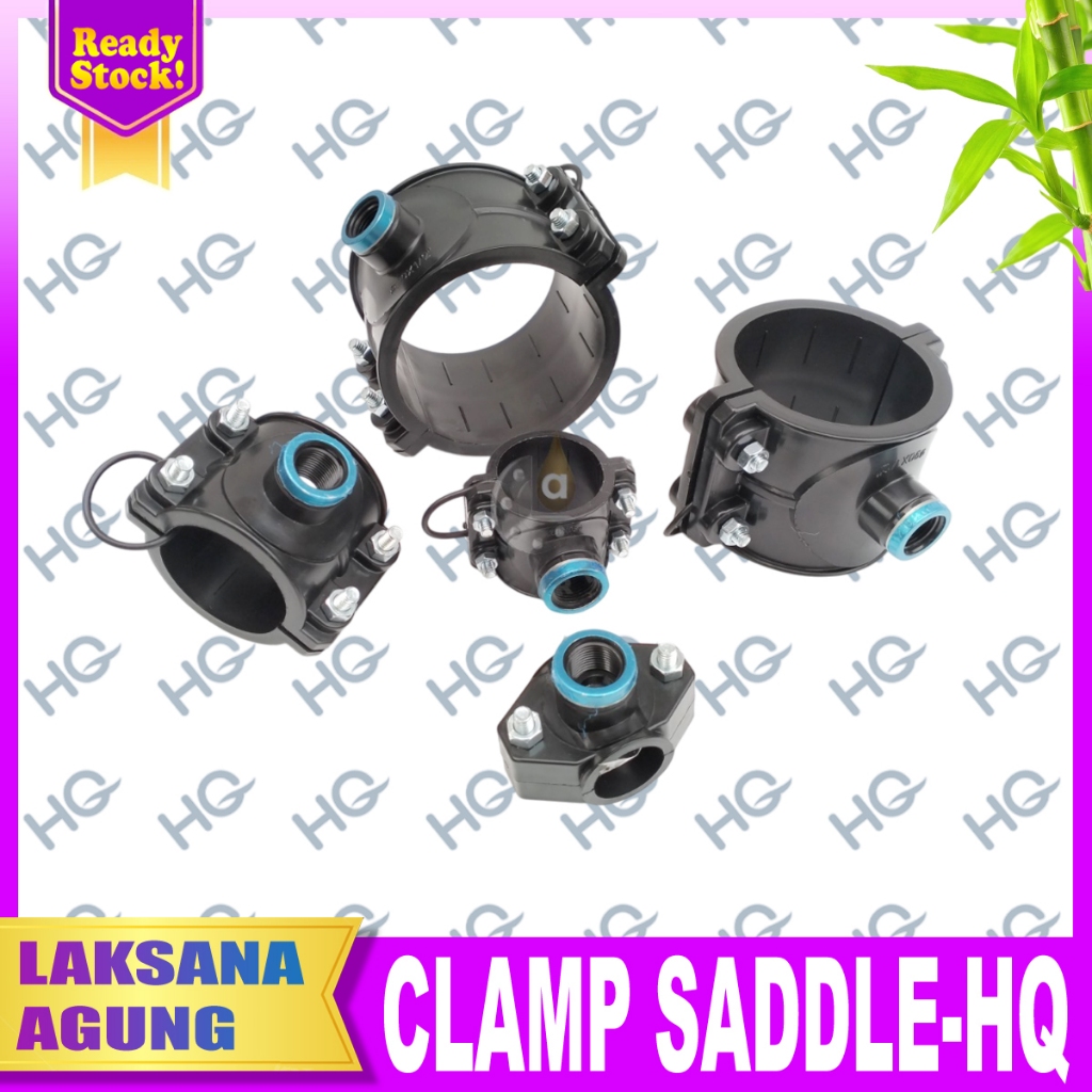 Jual [HQ] Clamp saddle hdpe 50 x 3/4" inch HQ | Saddle Pipa Hdpe 1.5" x 3/4 inch Merk HQ Clamp 1 ...