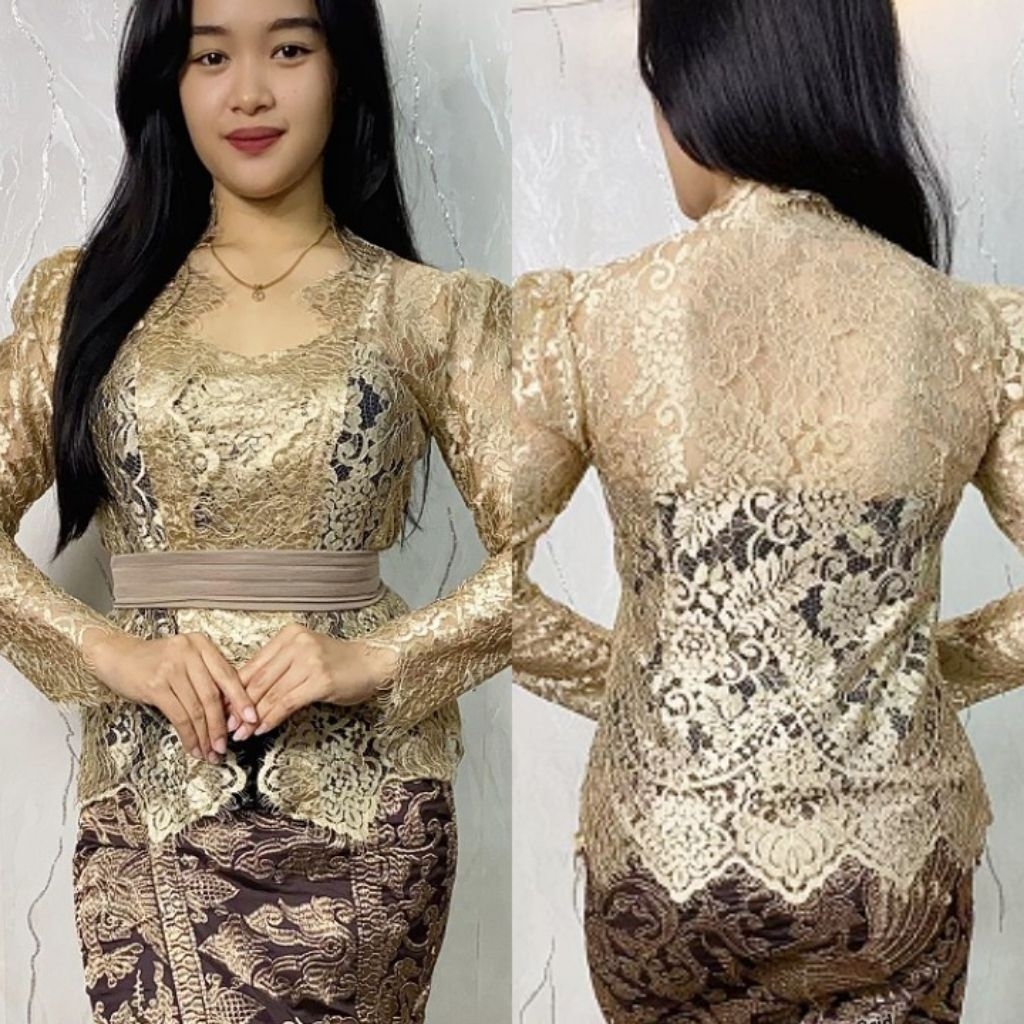 Jual Kebaya brokat bali/kebaya brokat metalik glosi/kebaya modern ...