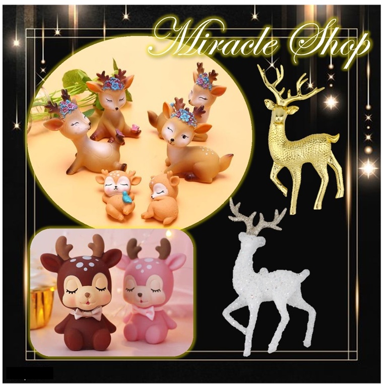 Jual Topper Rusa Elk Deer Reindeer hiasan natal christmas cake kue ...