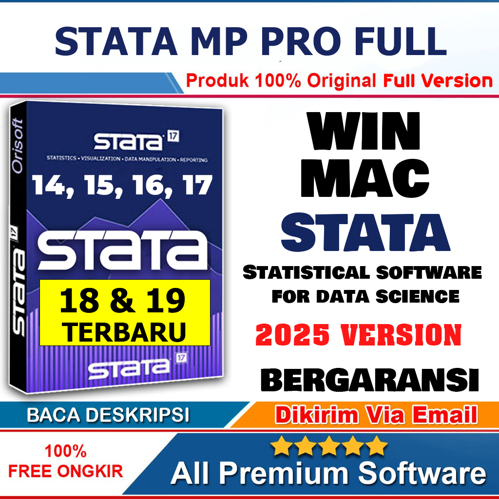 Jual STATA 19 / STATA 18 / STATA 17 / STATA 16 / STATA 15 / STATA 14 Full Version | Shopee Indonesia